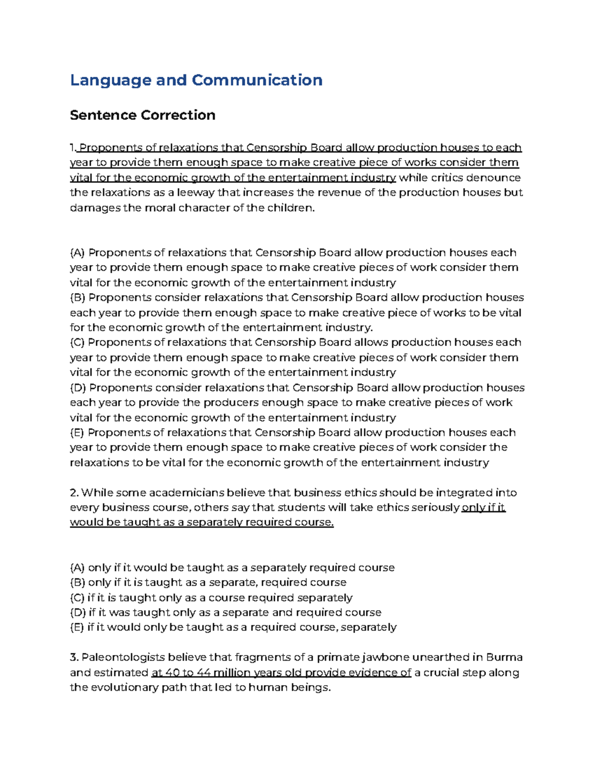 Zrf Mock (1) - this is important - Language and Communication Sentence ...