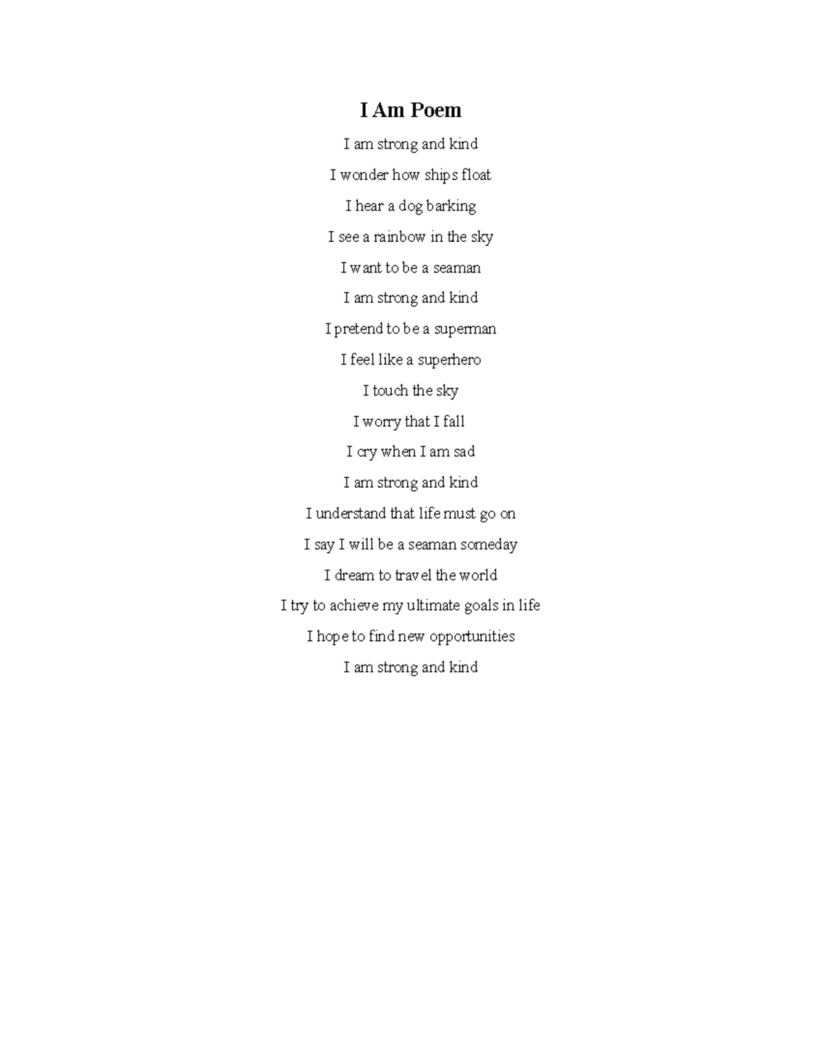 I Am Poem - zvxdv - Medical Laboratory Science - I Am Poem I am strong ...