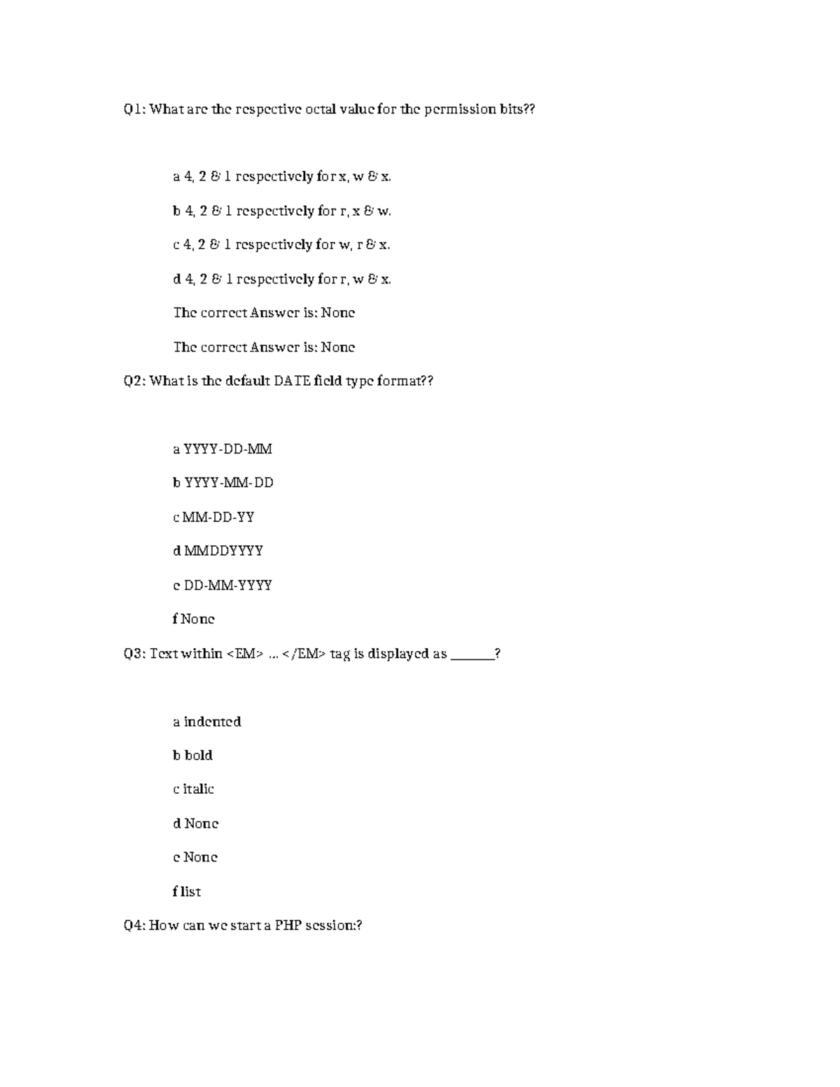 5 Module for OCUH - class notes - Q1: What are the respective octal ...