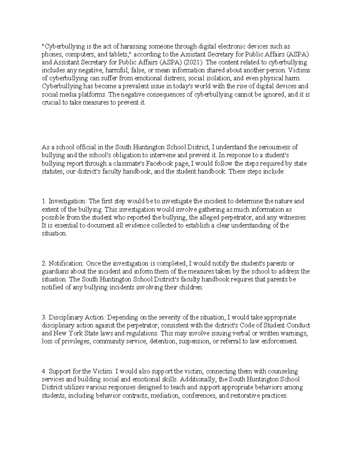 Cyberbullying and the First Amendment.edited - "Cyberbullying is the ...