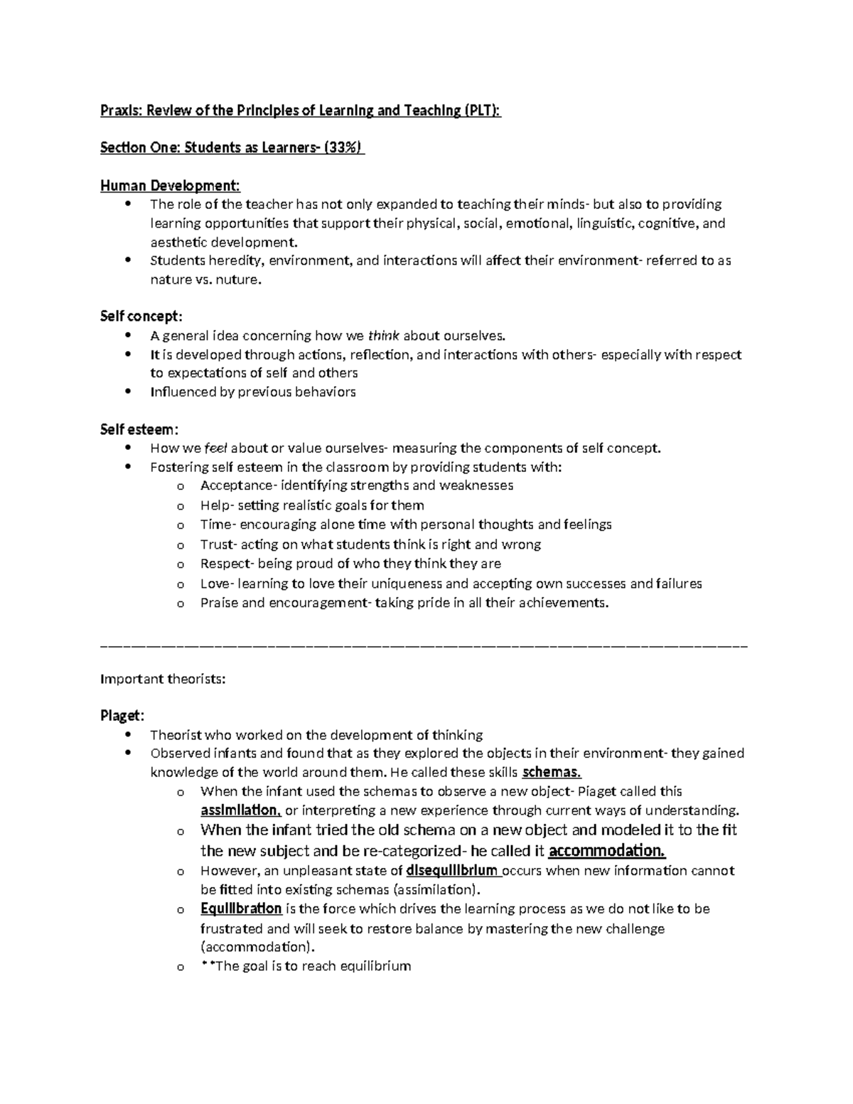 Praxis PLTStudy Guide K 6 - Praxis: Review of the Principles of ...