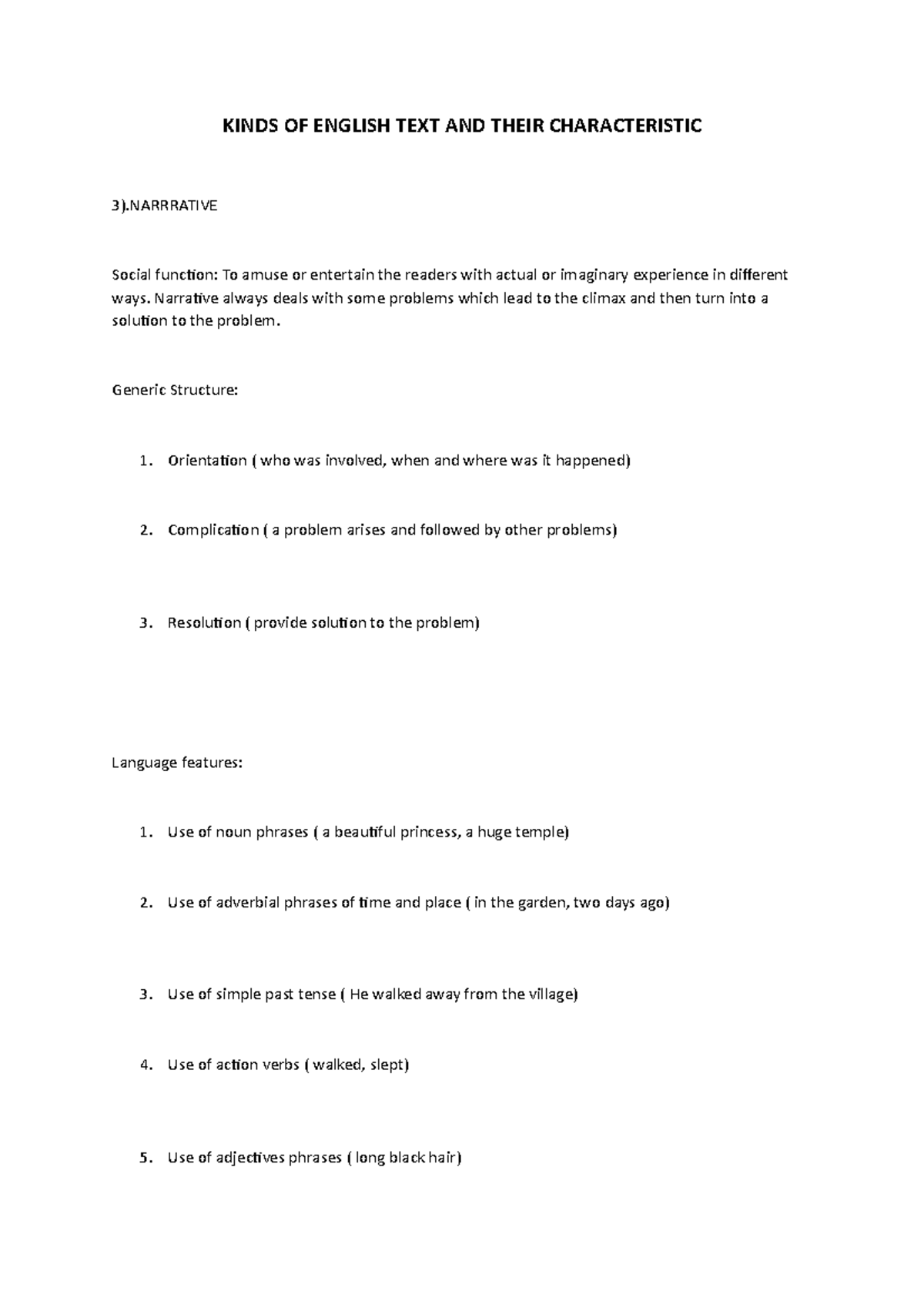 Kinds OF English TEXT AND Their Characteristic Part.2 - KINDS OF ...