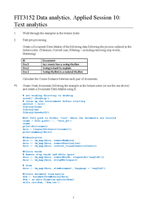 R code - Basic R Language Code used in the unit - Descriptive ...
