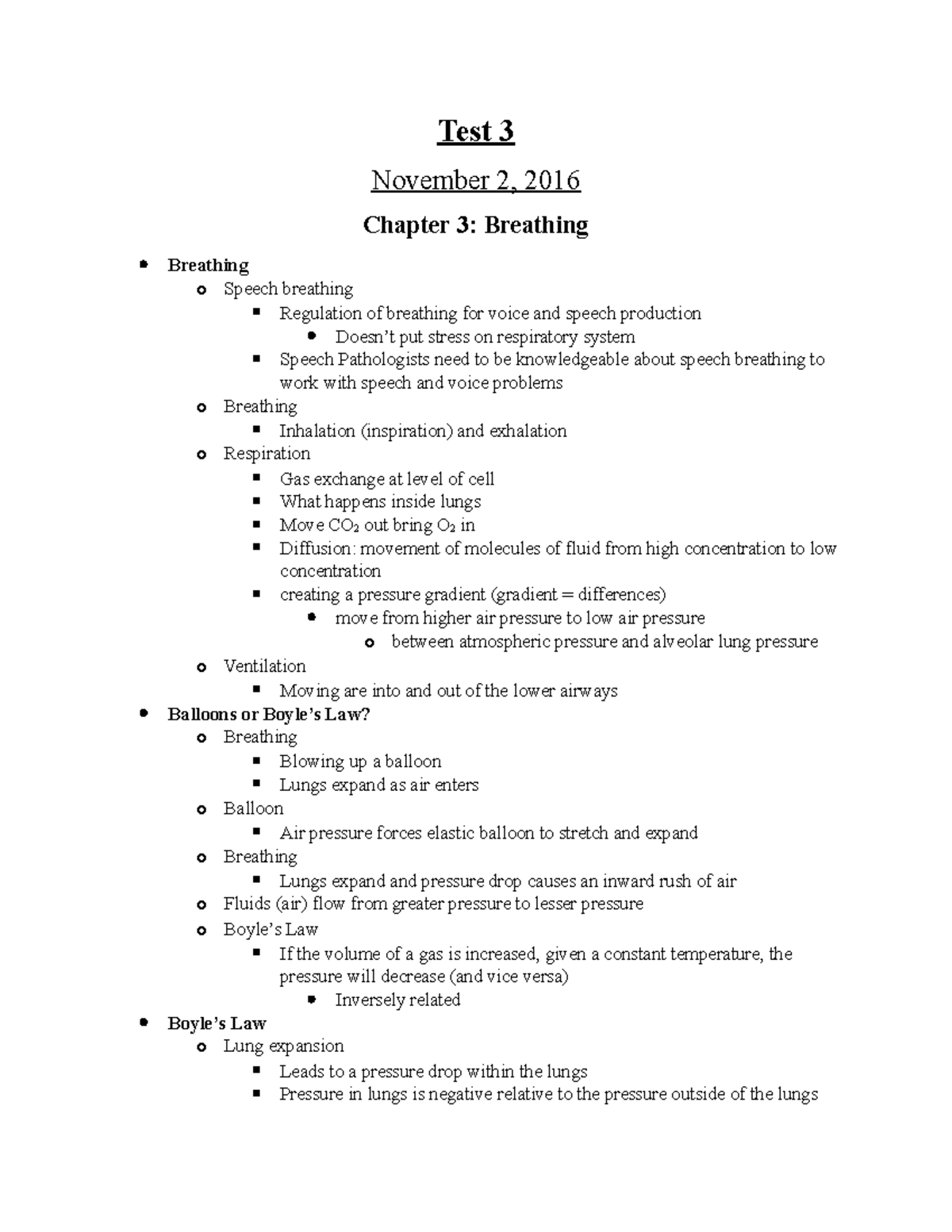 Notes for Test 3 - Chapter 3 - Test 3 November 2, 2016 Chapter 3 ...