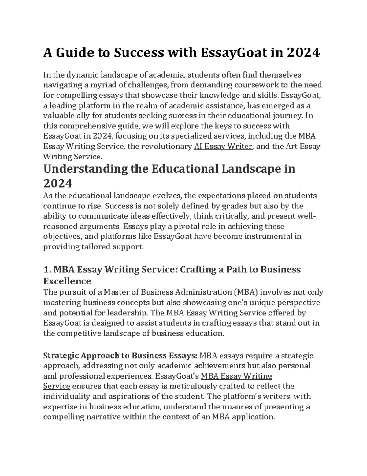 A Guide to Success with Essay Goat in 2024 - EssayGoat, a leading ...