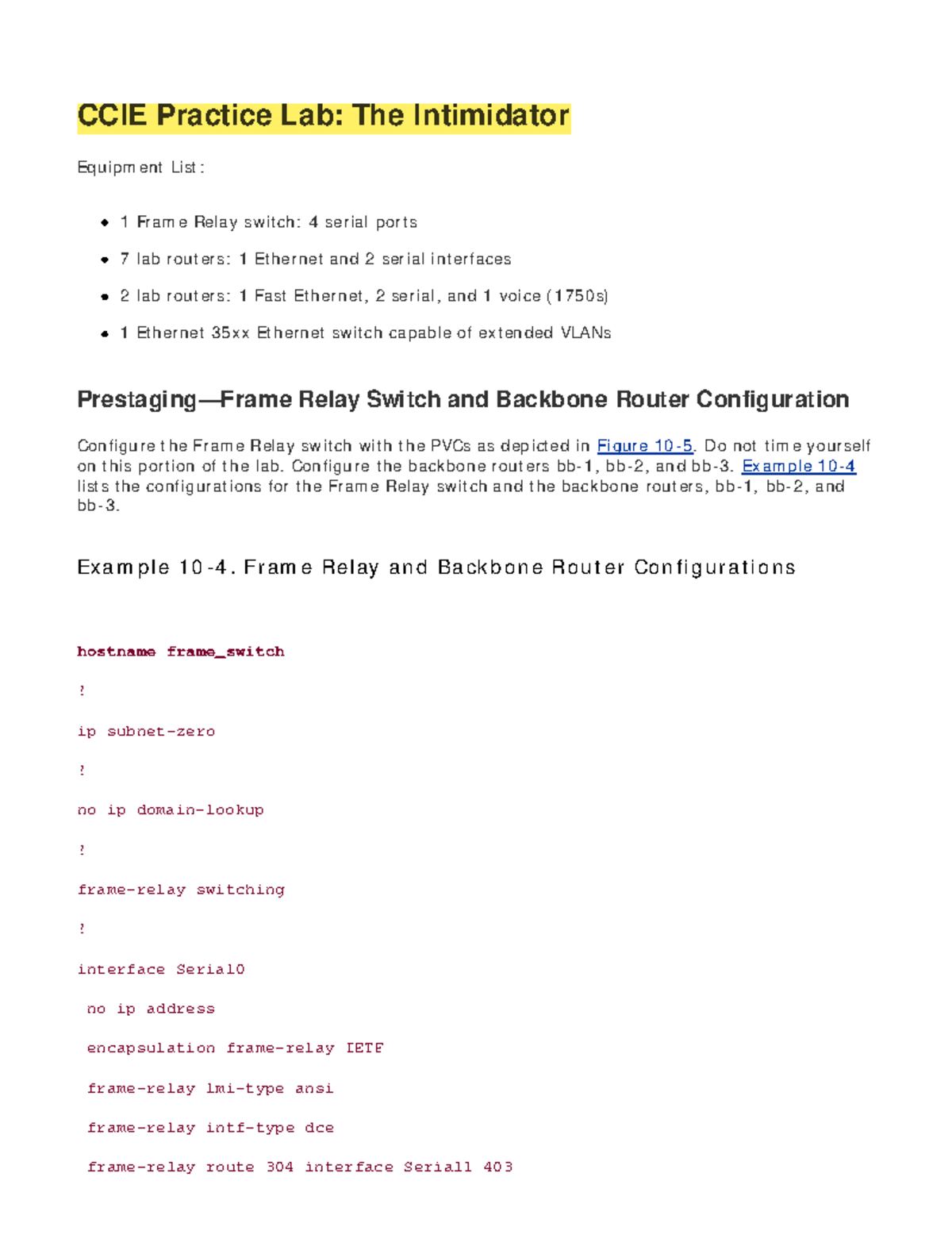 Chapter 10 CCIE Preparation and Practice 3 - Table of Content s I ndex ...