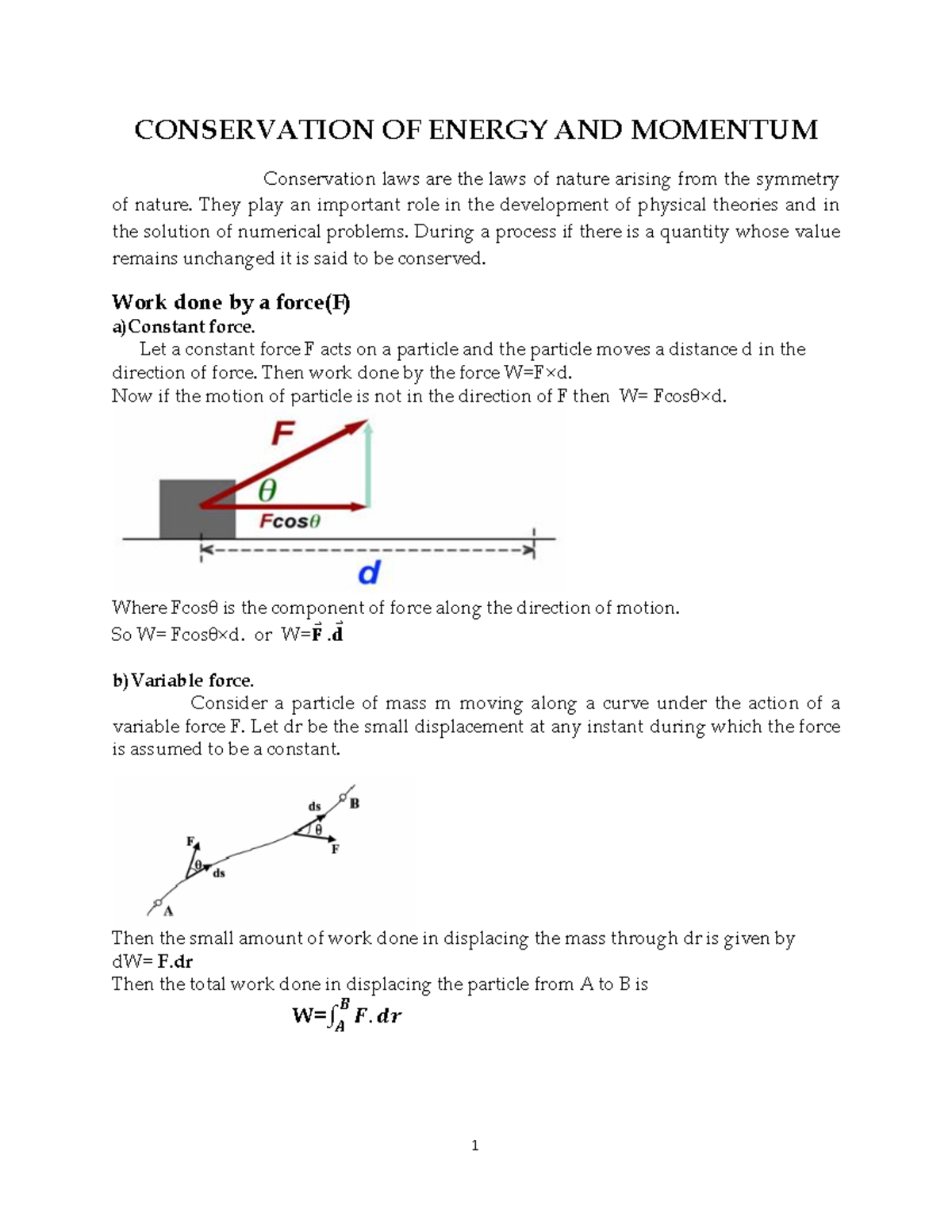 Conservation in complementary physics - CONSERVATION OF ENERGY AND ...