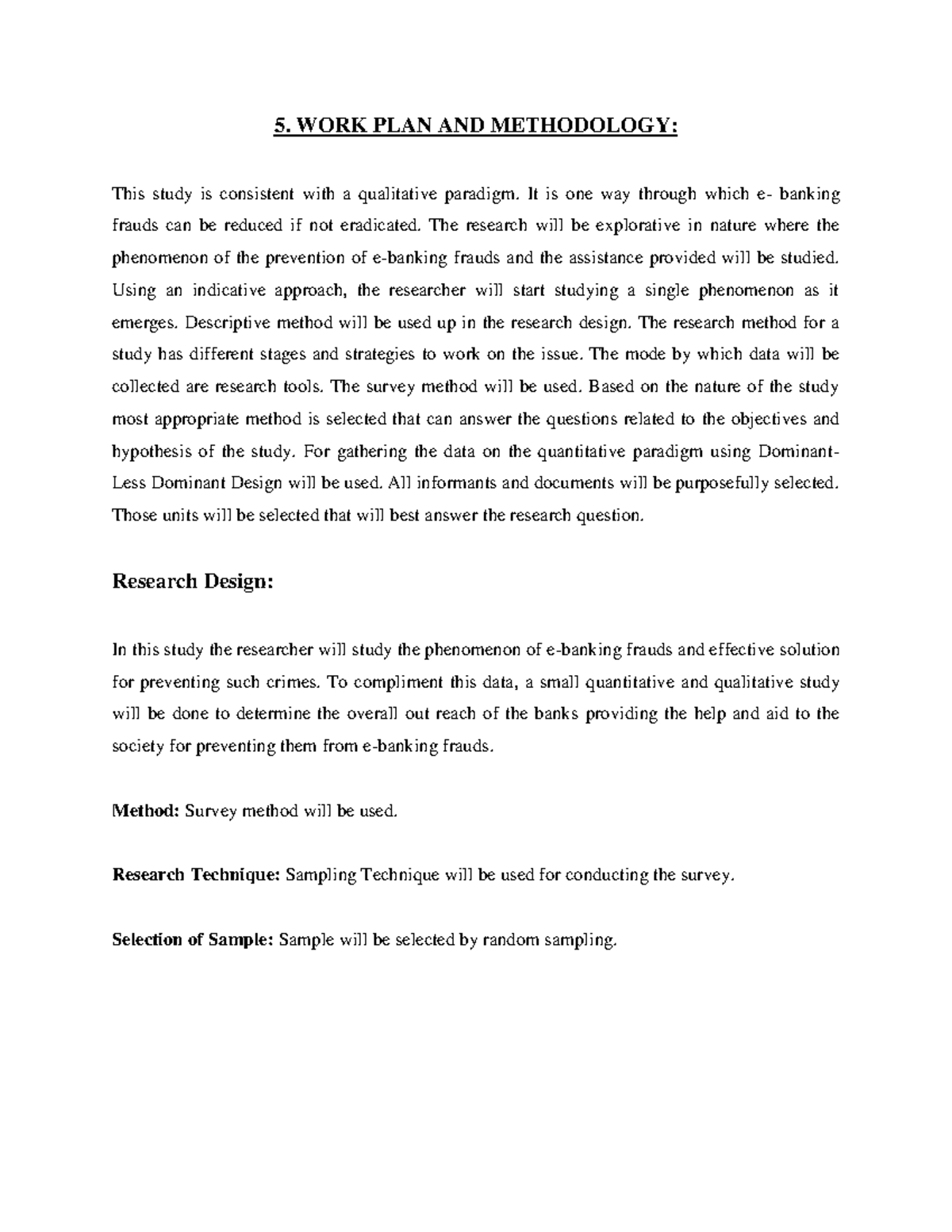 06 workplan and methodology56bh - 5. WORK PLAN AND METHODOLOGY: This ...
