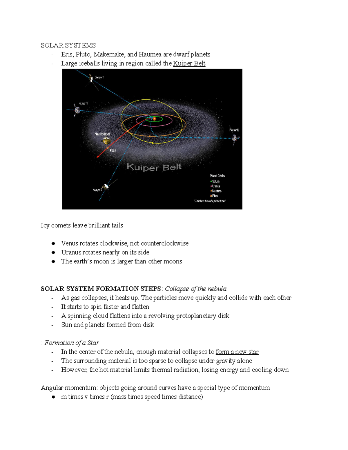 11 16 ASTR solar system formation - SOLAR SYSTEMS Eris, Pluto, Makemake, and Haumea are dwarf ...