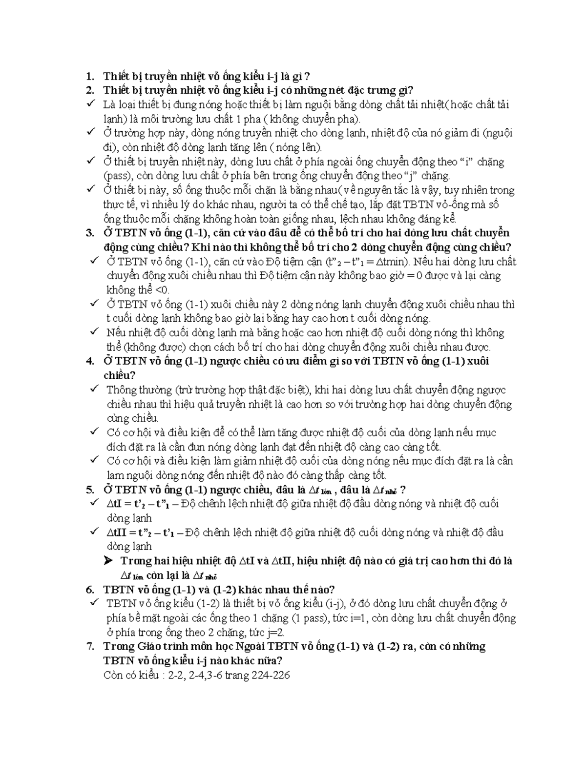 Ôn cuối kỳ TNTK 1 - dsfnsldhfldsk - Thiết bị truyền nhiệt vỏ ống kiểu i-j là gì? Thiết bị truyền ...