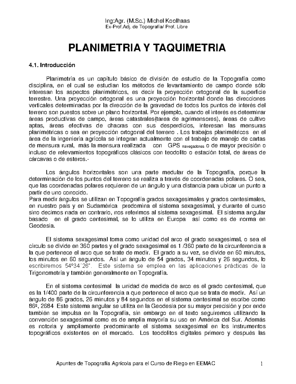 Planimetria Y Taquimetria - Ex-Prof. de Topografía/ Prof. Libre ...