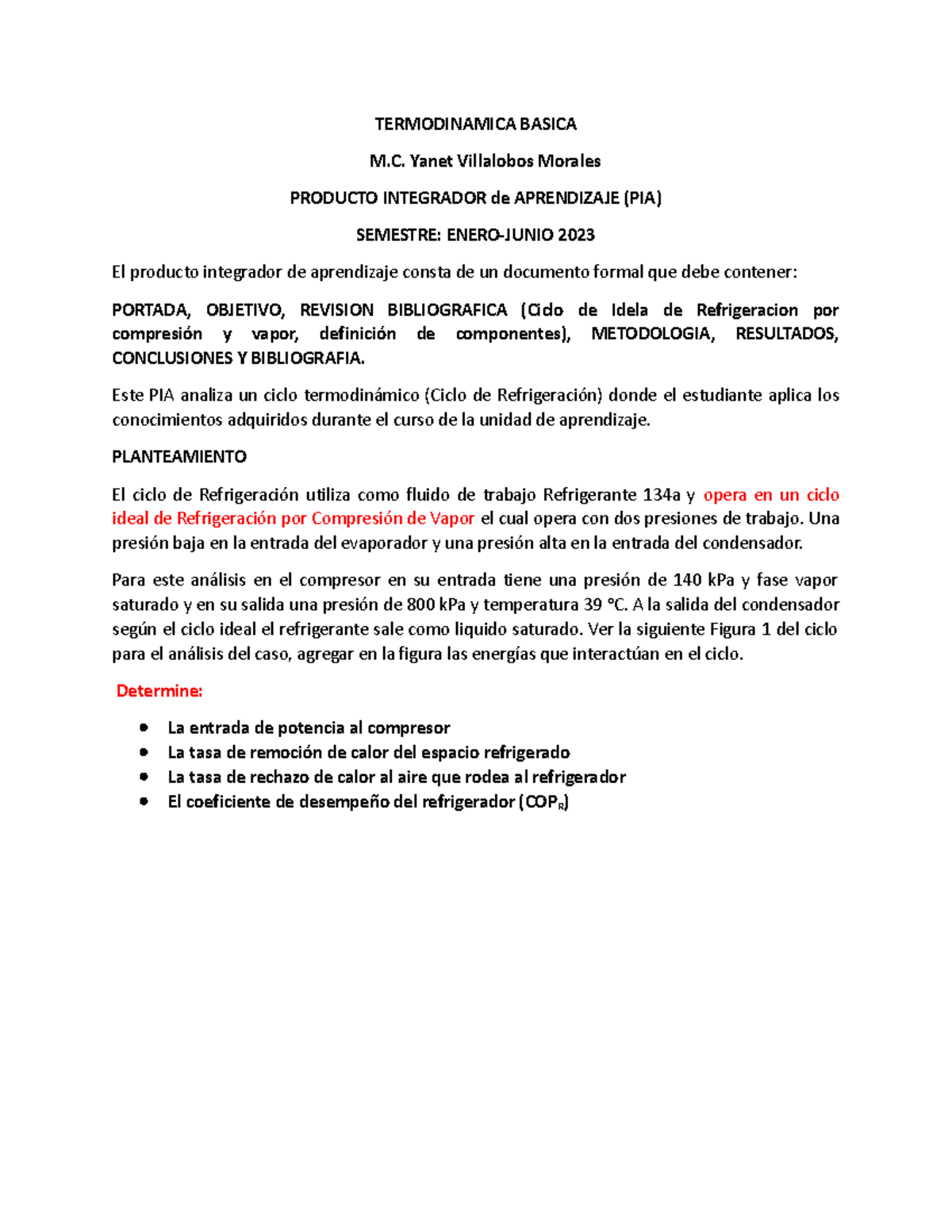 PIA TB M3 Enero- Junio 2023 - TERMODINAMICA BASICA M. Yanet Villalobos ...