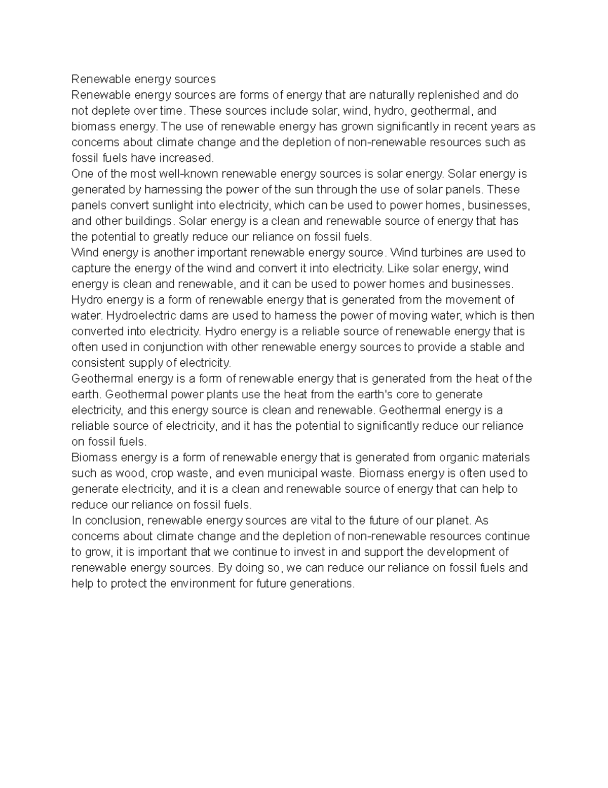 Renewable energy sources - Renewable energy sources Renewable energy ...