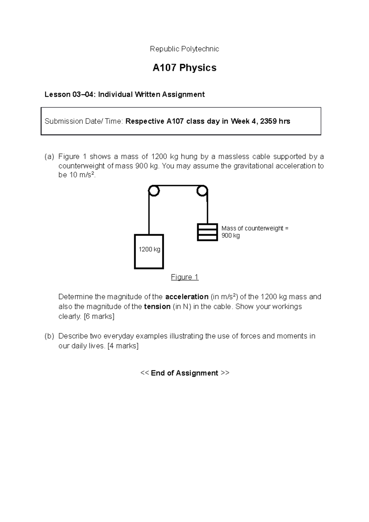AY 2019 Sem 1 A107 L03-04 Written Assignment - Republic Polytechnic ...