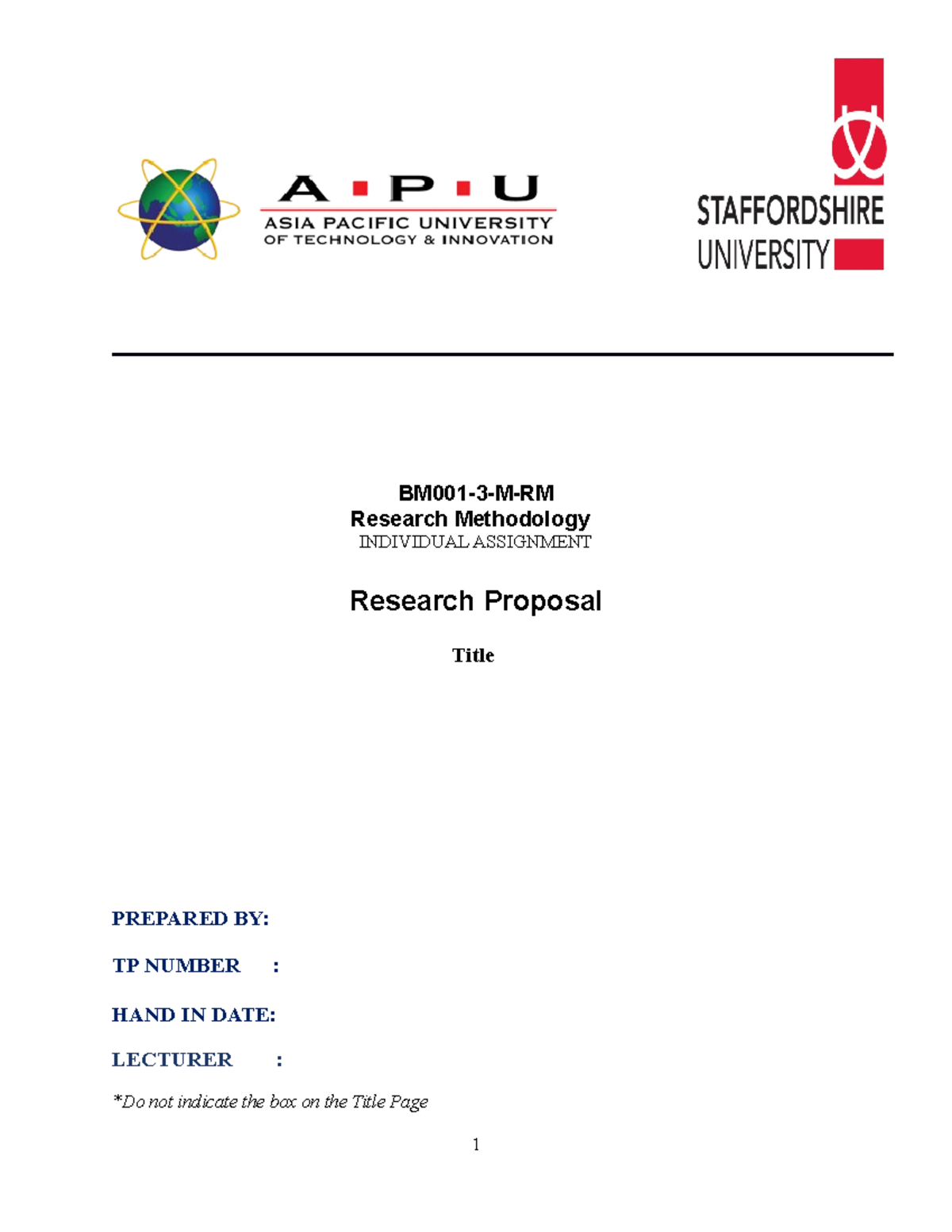Project Proposal - Research Proposal guidelines Feb 2018 - BM001-3-M-RM ...