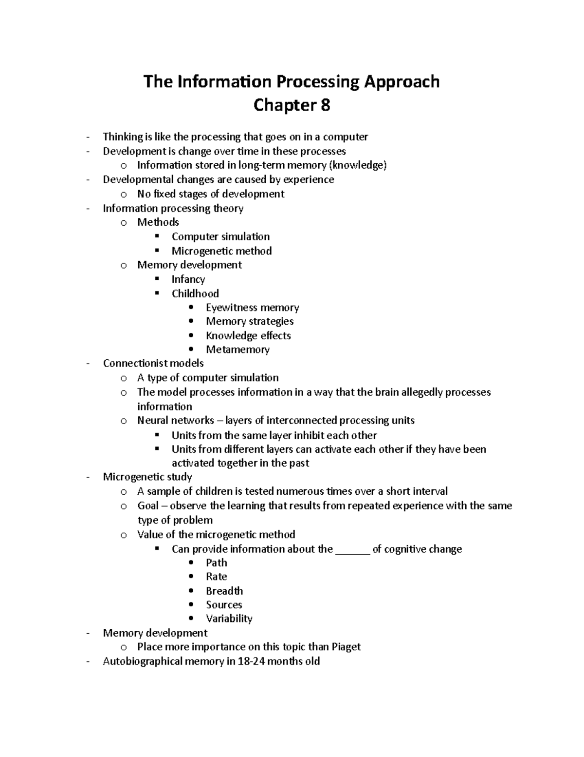 The Information Processing Approach - The Information Processing ...