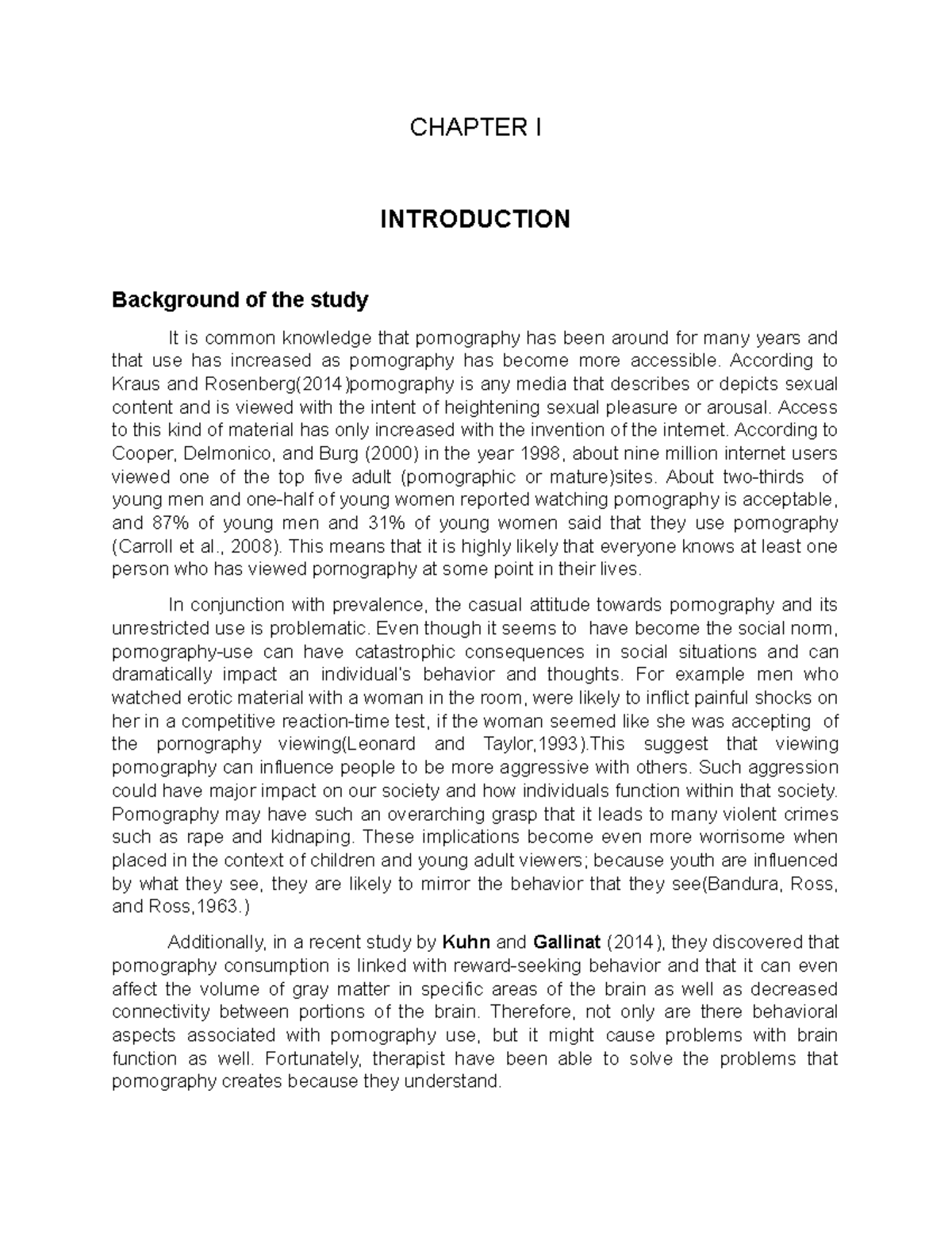 Bentongtong - nothing - CHAPTER I INTRODUCTION Background of the study It is common knowledge ...