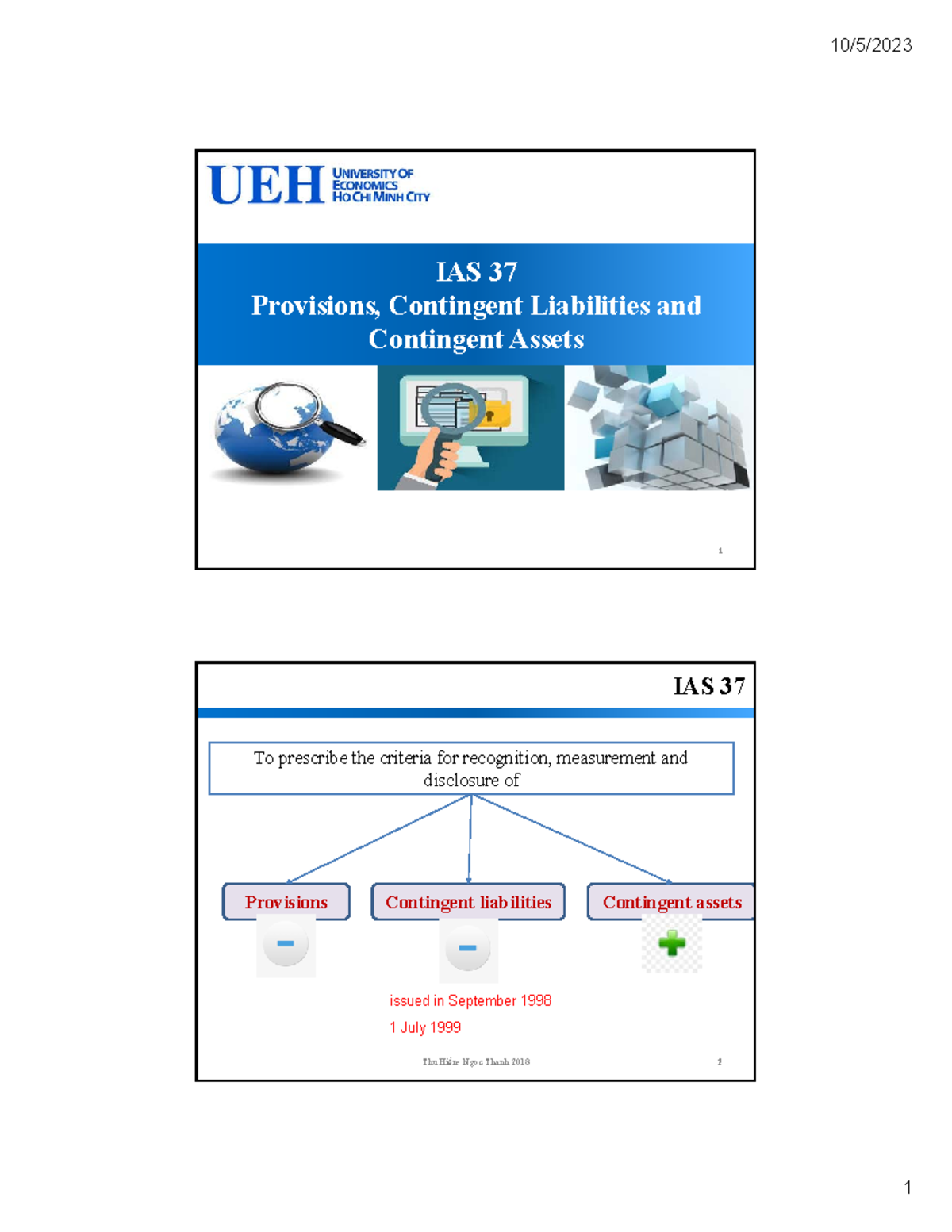 Topic 10 - IAS 37 - IAS 37 Provisions, Contingent Liabilities and ...