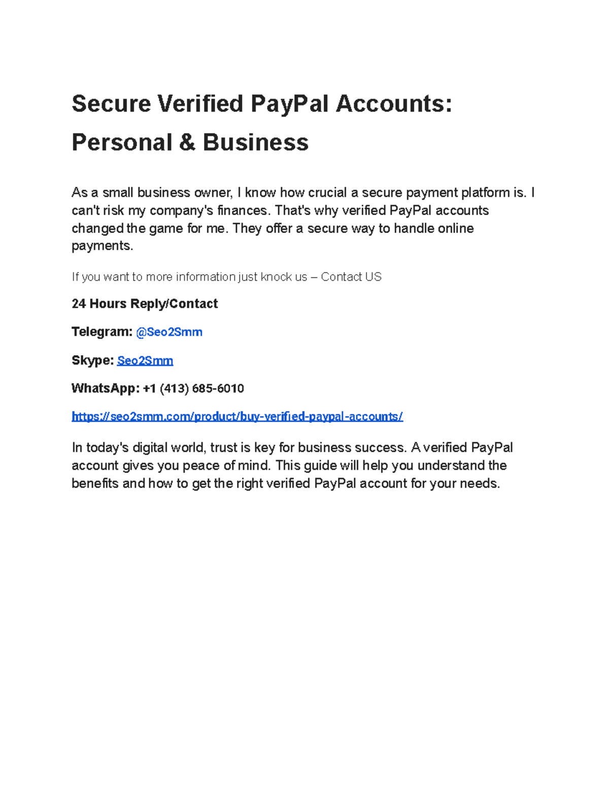 Fully Safe verified Pay Pal accounts (personal and business) - Secure ...