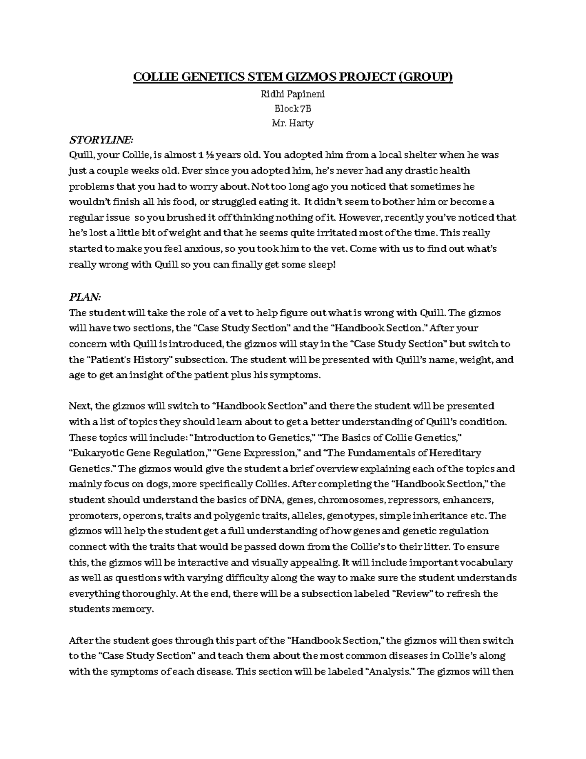 Collie Genetics STEM Gizmos Project - Group - COLLIE GENETICS STEM ...