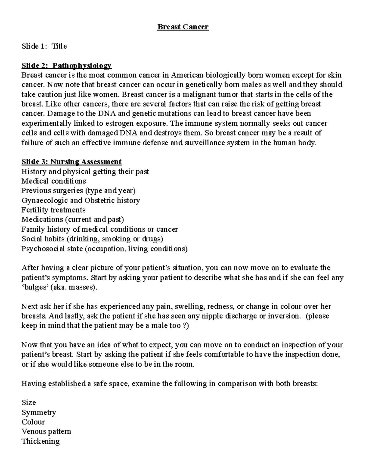 Breast Cancer ppt lecture - Breast Cancer Slide 1: Title Slide 2 ...