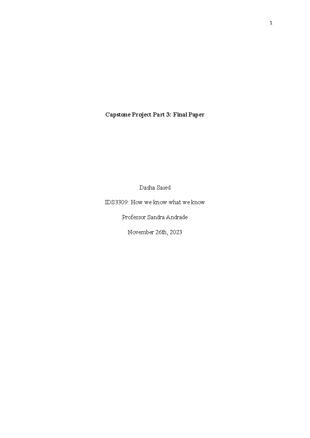 Capstone Project Part 3 - The research methods employed in this study ...