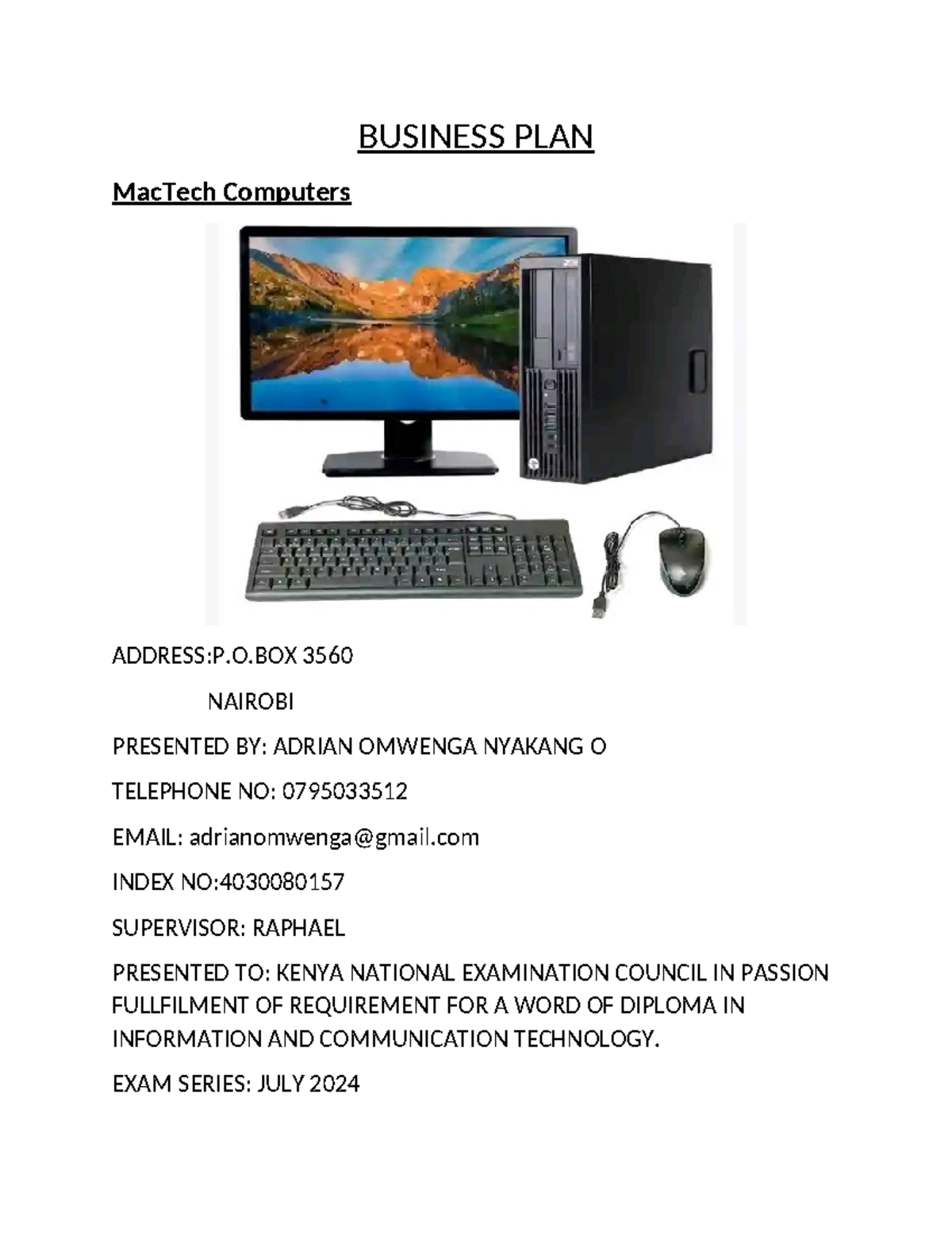 DOC-20240525-WA0004 - BUSINESS PLAN MacTech Computers ADDRESS:P.O 3560 ...