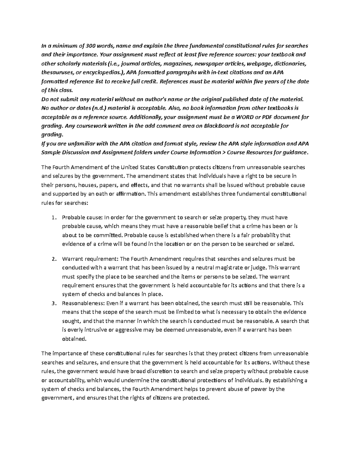 The three fundamental constitutional rules for searches and their ...