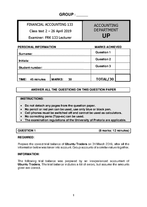 Notes 1 Nature and function of accounting - FRK 133 Nature and function ...