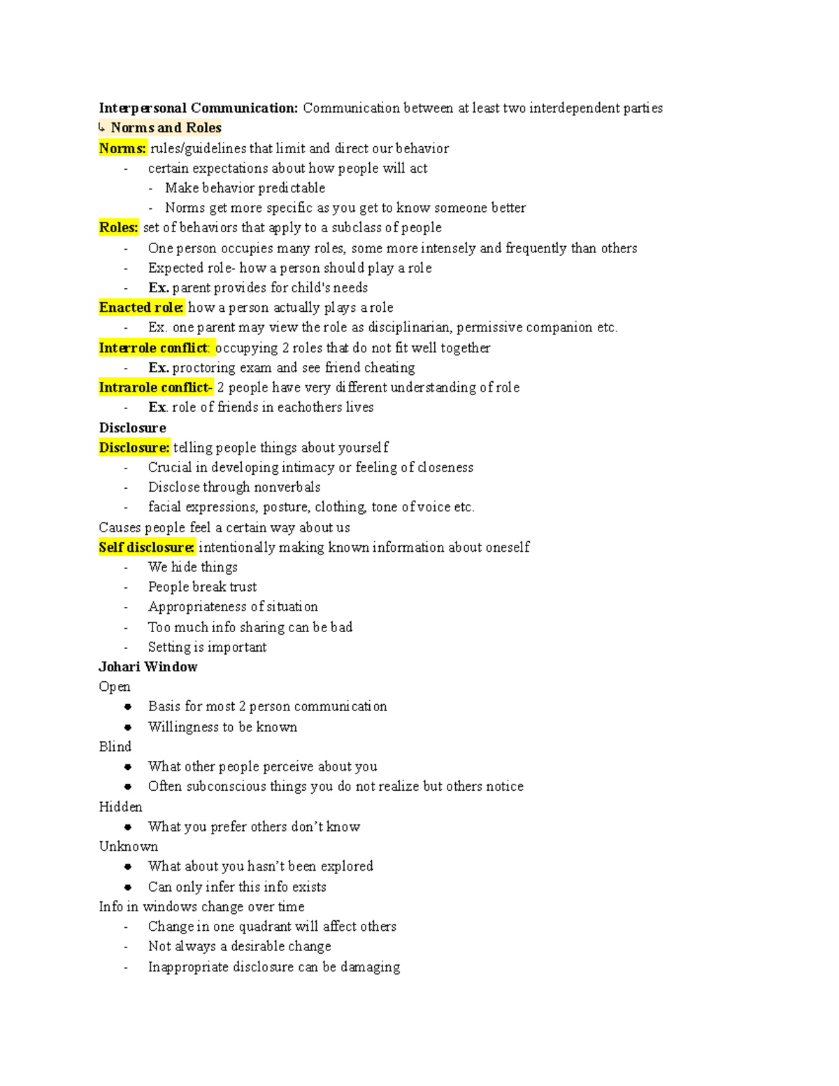 Com Guide 1 - Interpersonal Communication: Communication between at ...