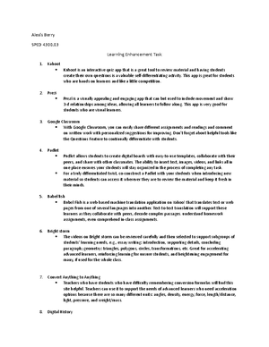 IRIS September 22 - IRIS coursework module answers. - Alexis Berry SPED ...