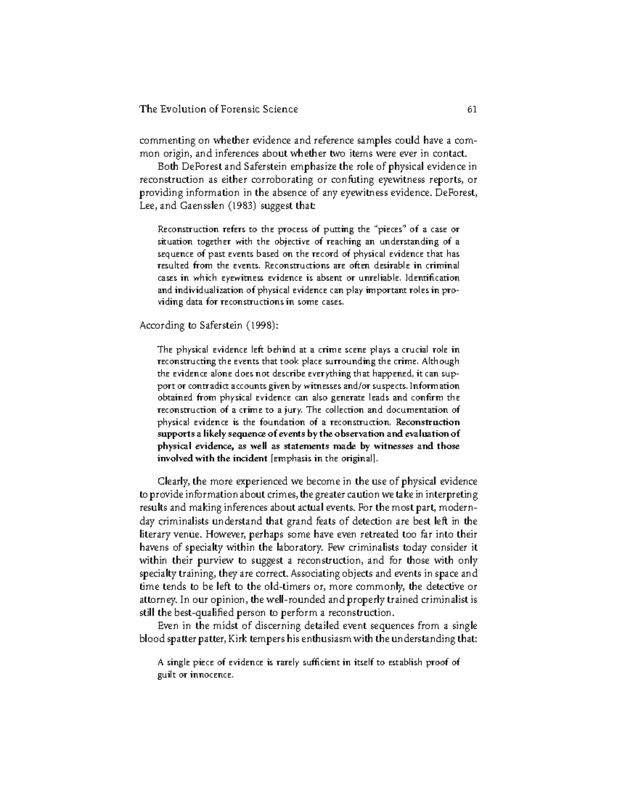 Forensic Science -46 - The Evolution of Forensic Science 61 commenting ...