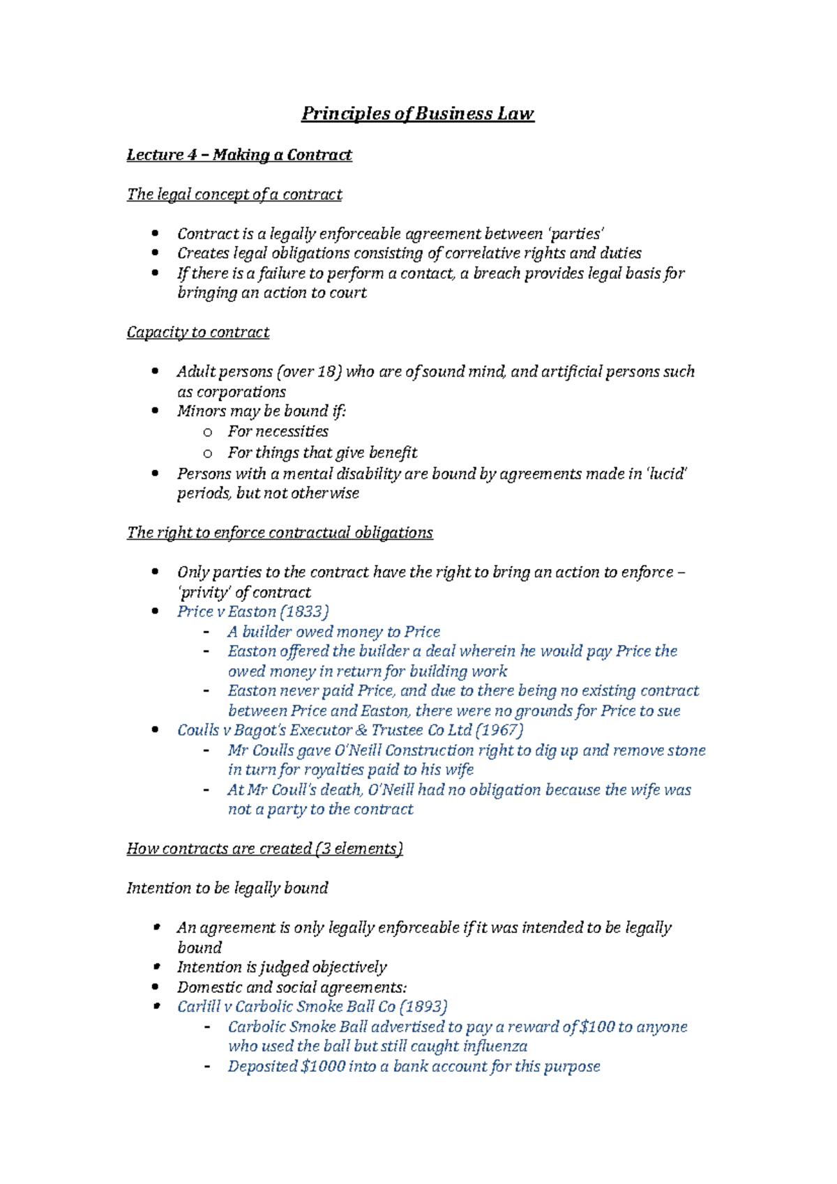Principles of Business Law notes - Principles of Business Law Lecture 4 ...