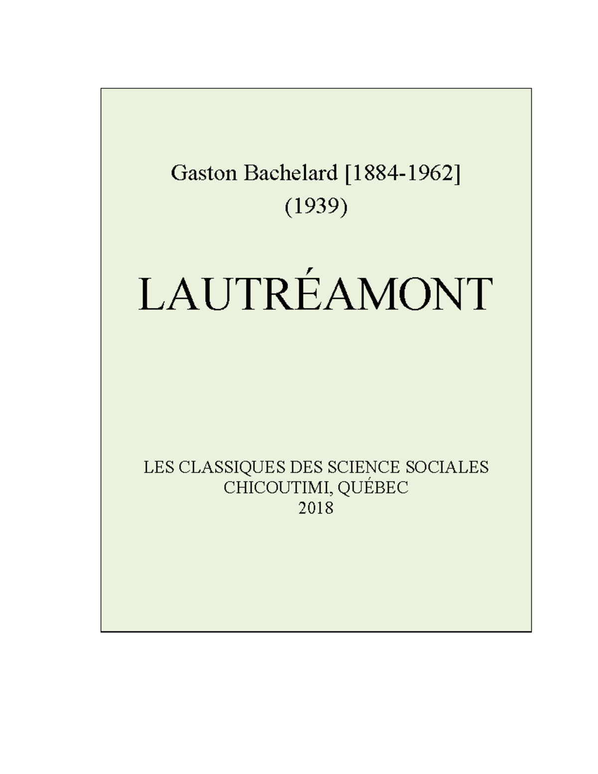 Lautreamont - nfkeewnk - Gaston Bachelard [1884-1962] (1939 ...