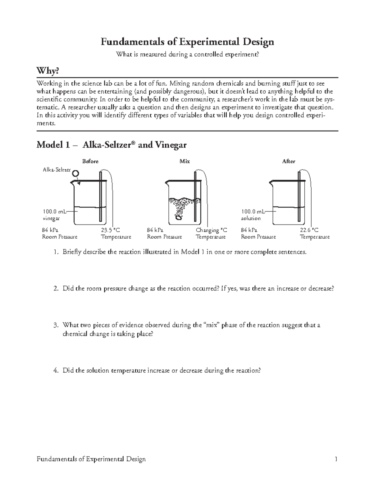 Pogil - experimental design - Fundamentals of Experimental Design 1 ...