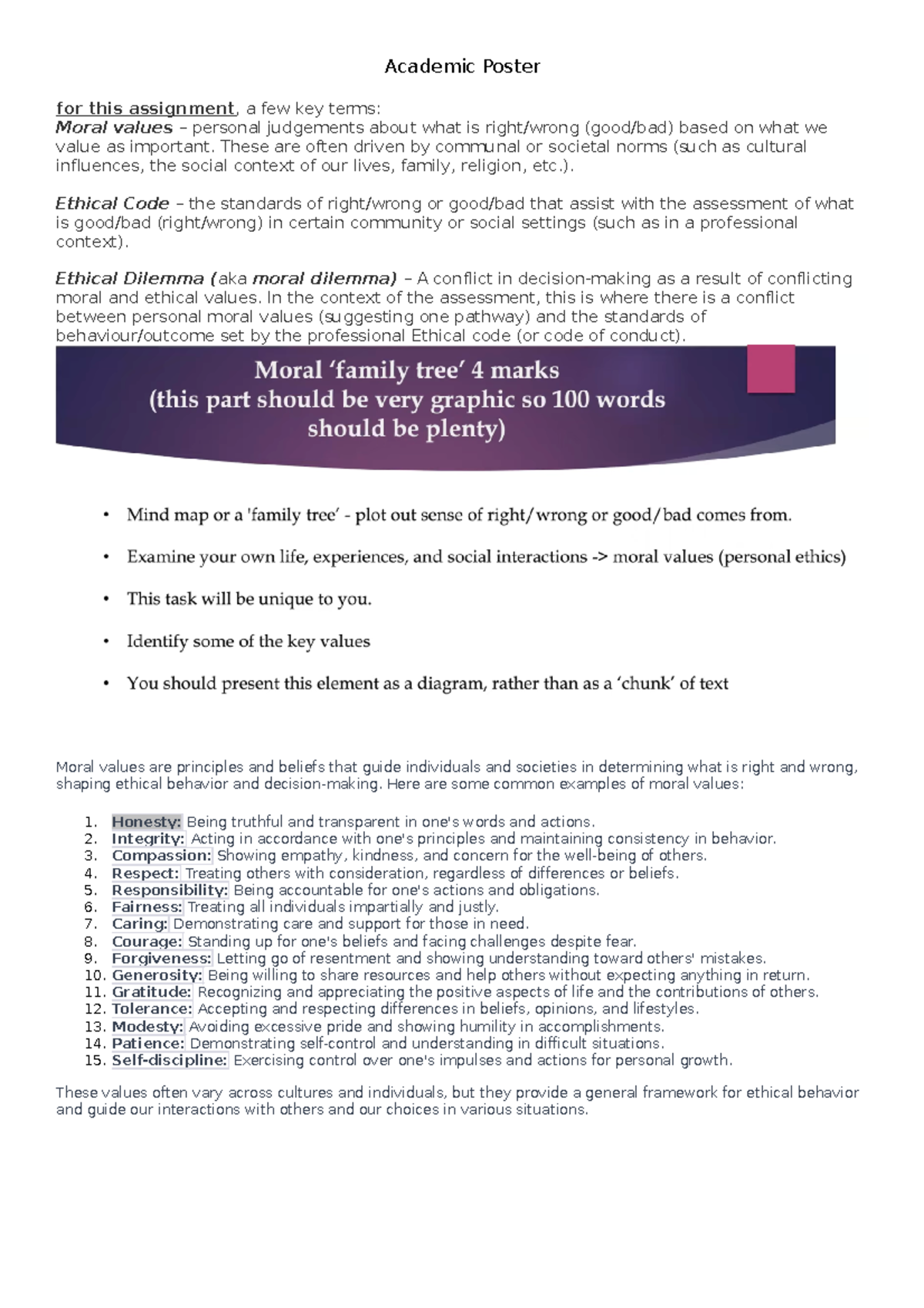 Academic Poster - assignment guide - Academic Poster for this ...