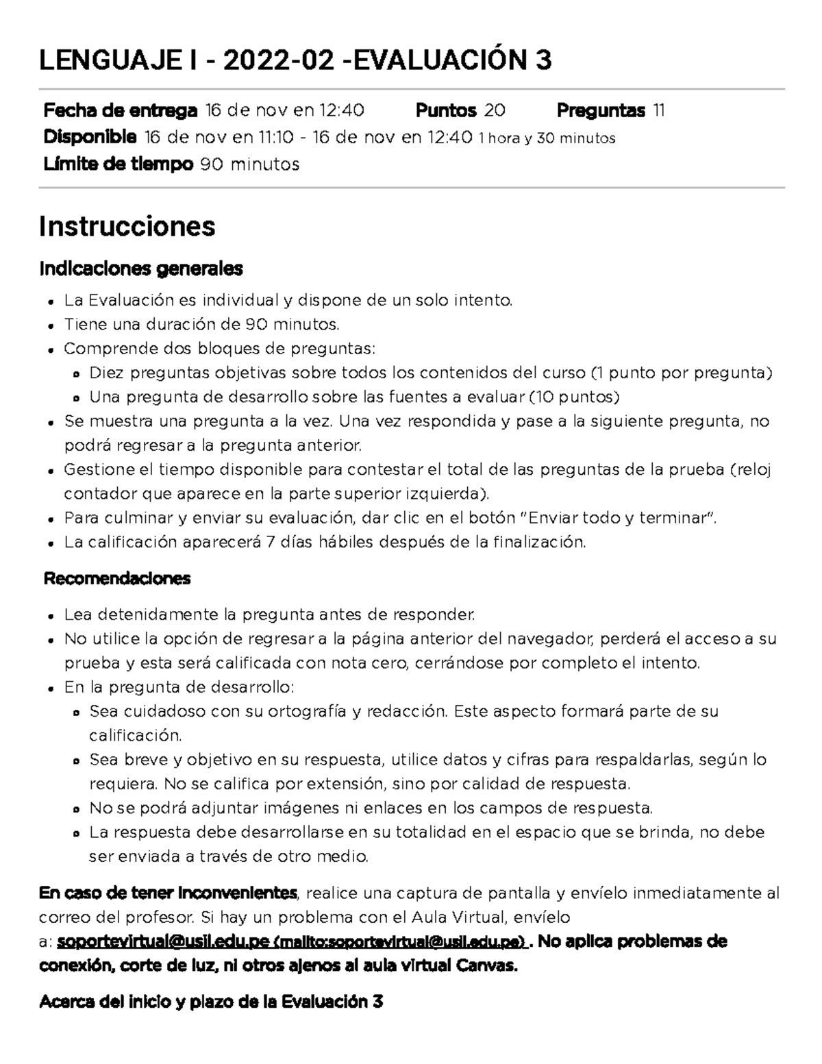Lenguaje I - 2022-02 - Evaluacion 3 281886 - Lenguaje I - 2022-02 - FC ...