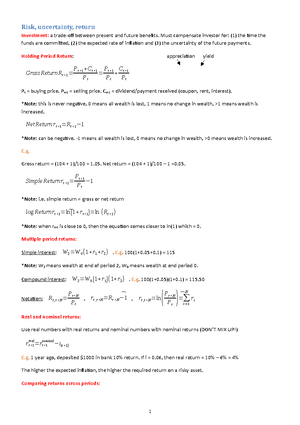 Case Study 1 Notes - FNCE30001 - Unimelb - Studocu