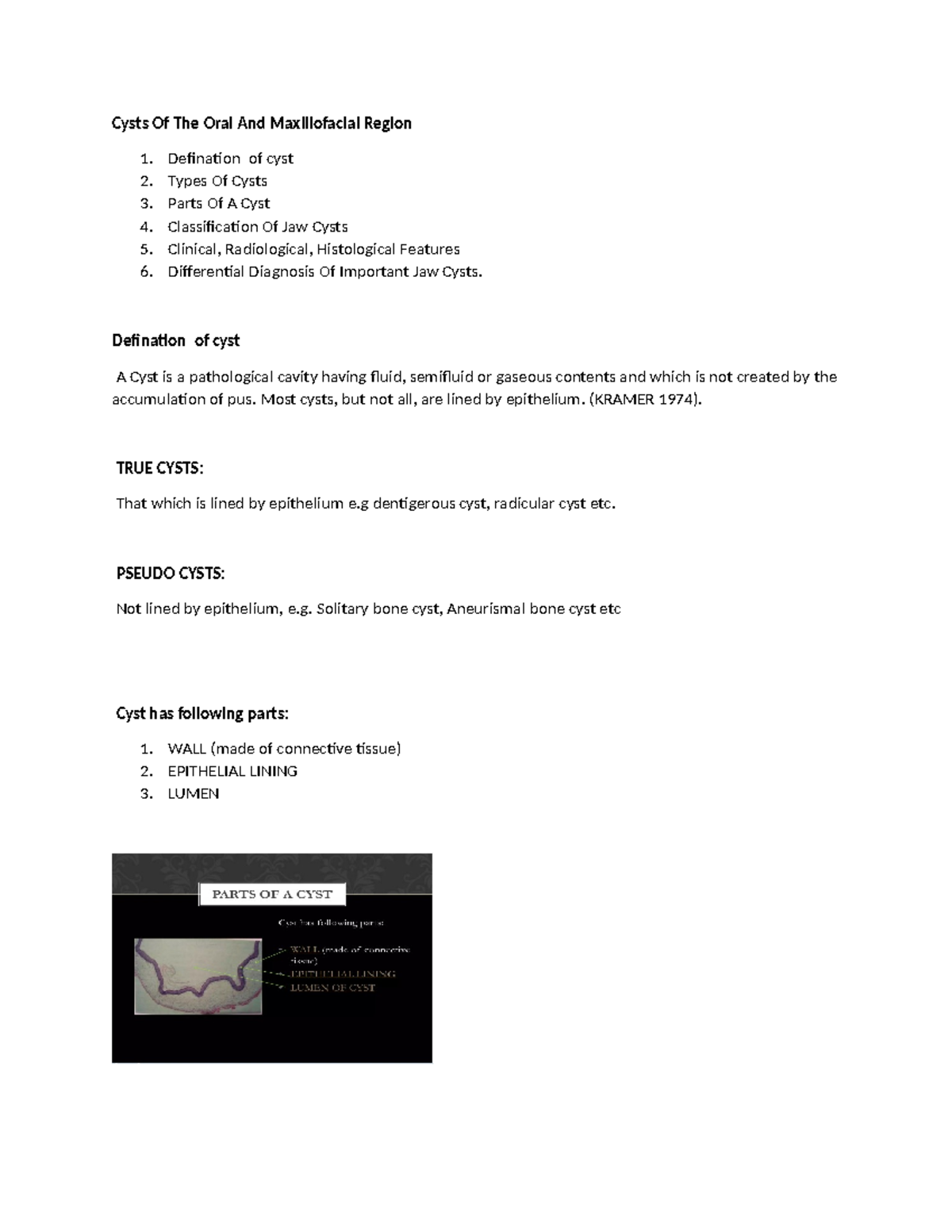 Cysts Of The Oral And Maxillofacial Region - Defination of cyst 2 ...