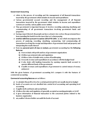 Gov Acc 7 - Notes - Under the new accounting system , the government ...