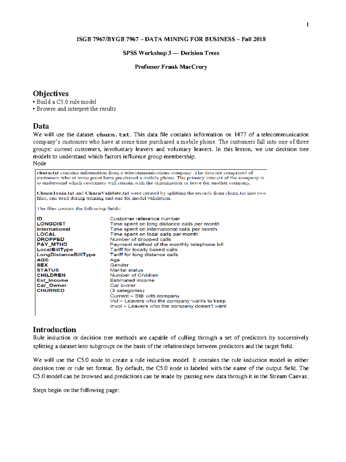 Workshop 3 Decision Trees - Warning: TT: undefined function: 32 ISGB 7967/BYGB 7967 – DATA ...