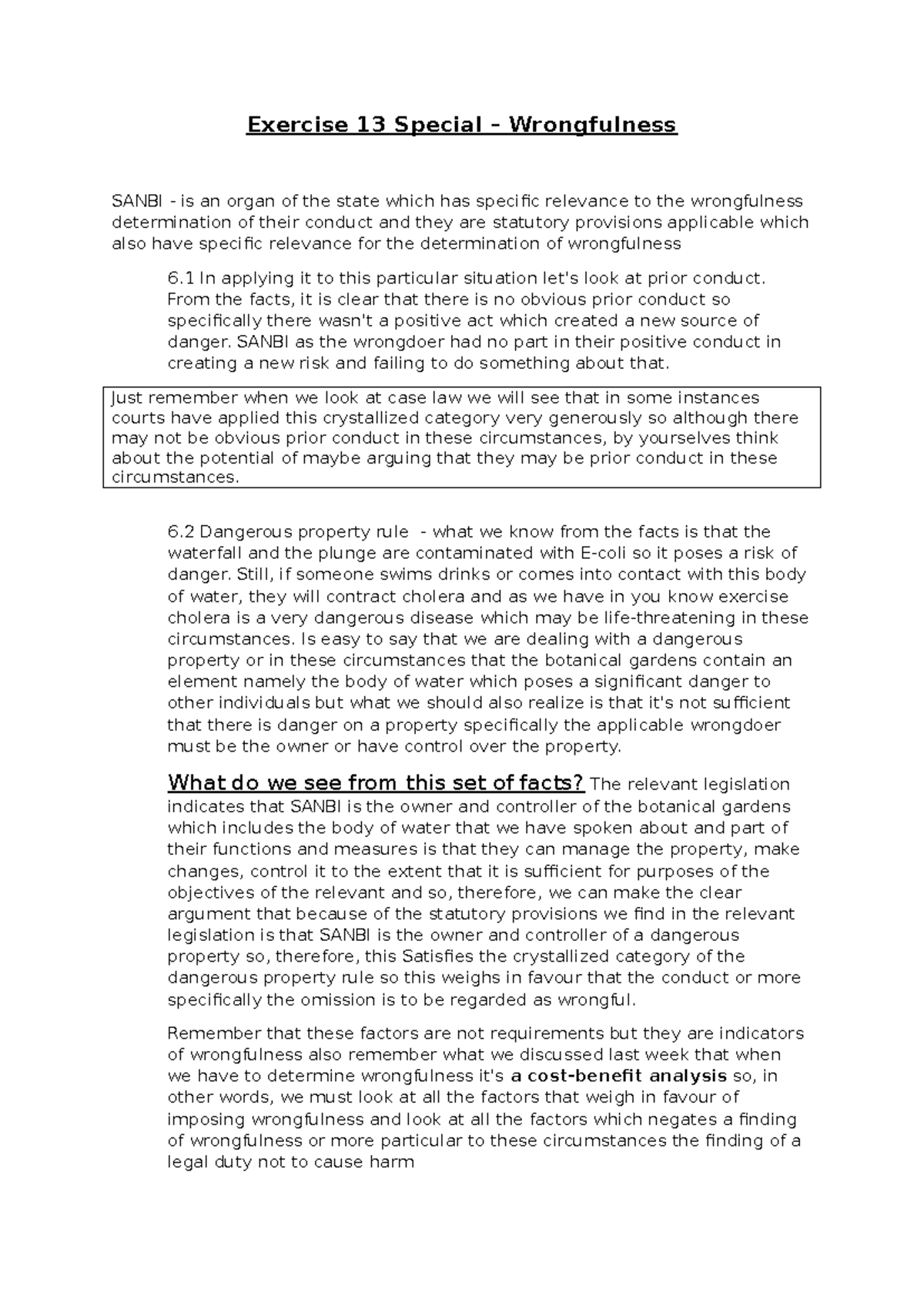 Delict online lecture Exercise 13 Special - Exercise 13 Special ...