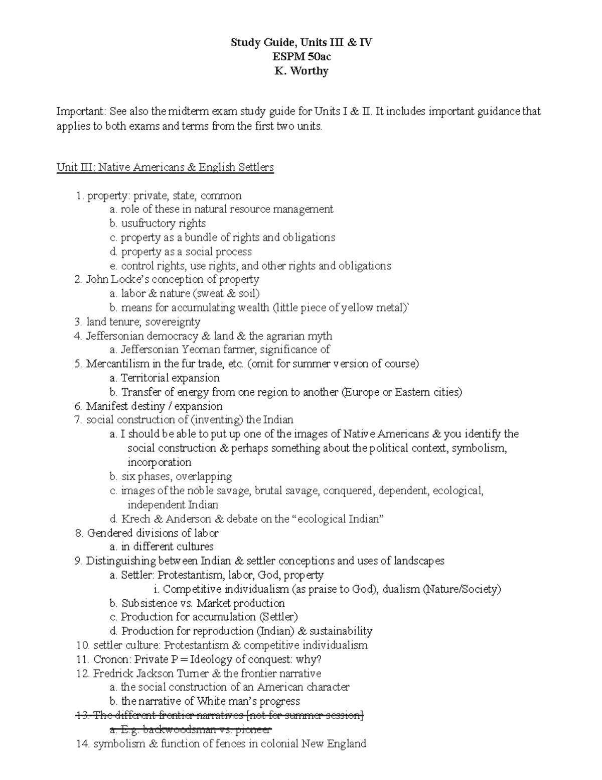 ESPM 50ac Final Study Guide - Study Guide, Units III & IV ESPM 50ac K ...