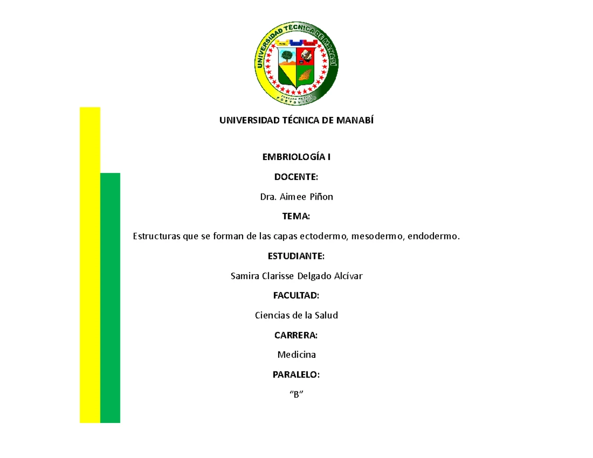 Esquema De Los Derivados De Las Hojas Ectodermica Endodermica Y