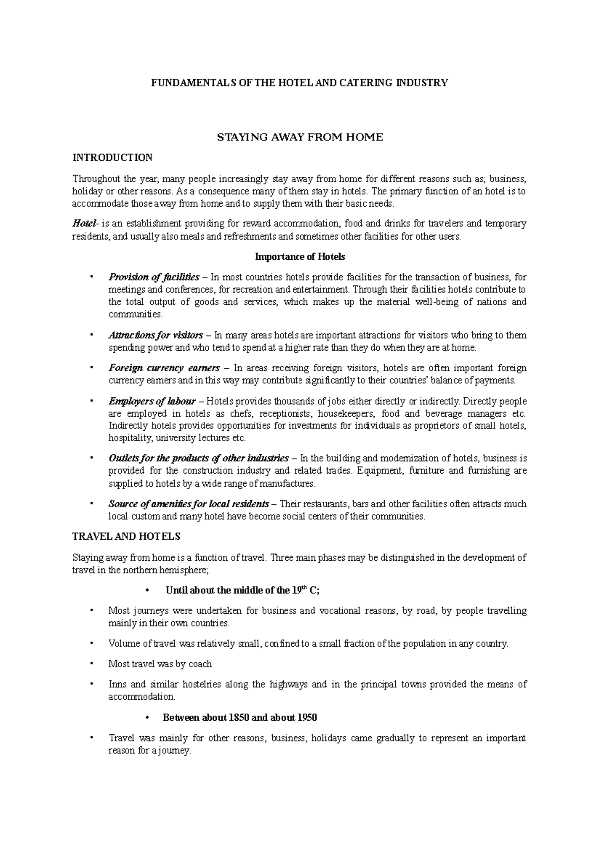352539085 Fundamentals of the Hotel Notes - FUNDAMENTALS OF THE HOTEL ...