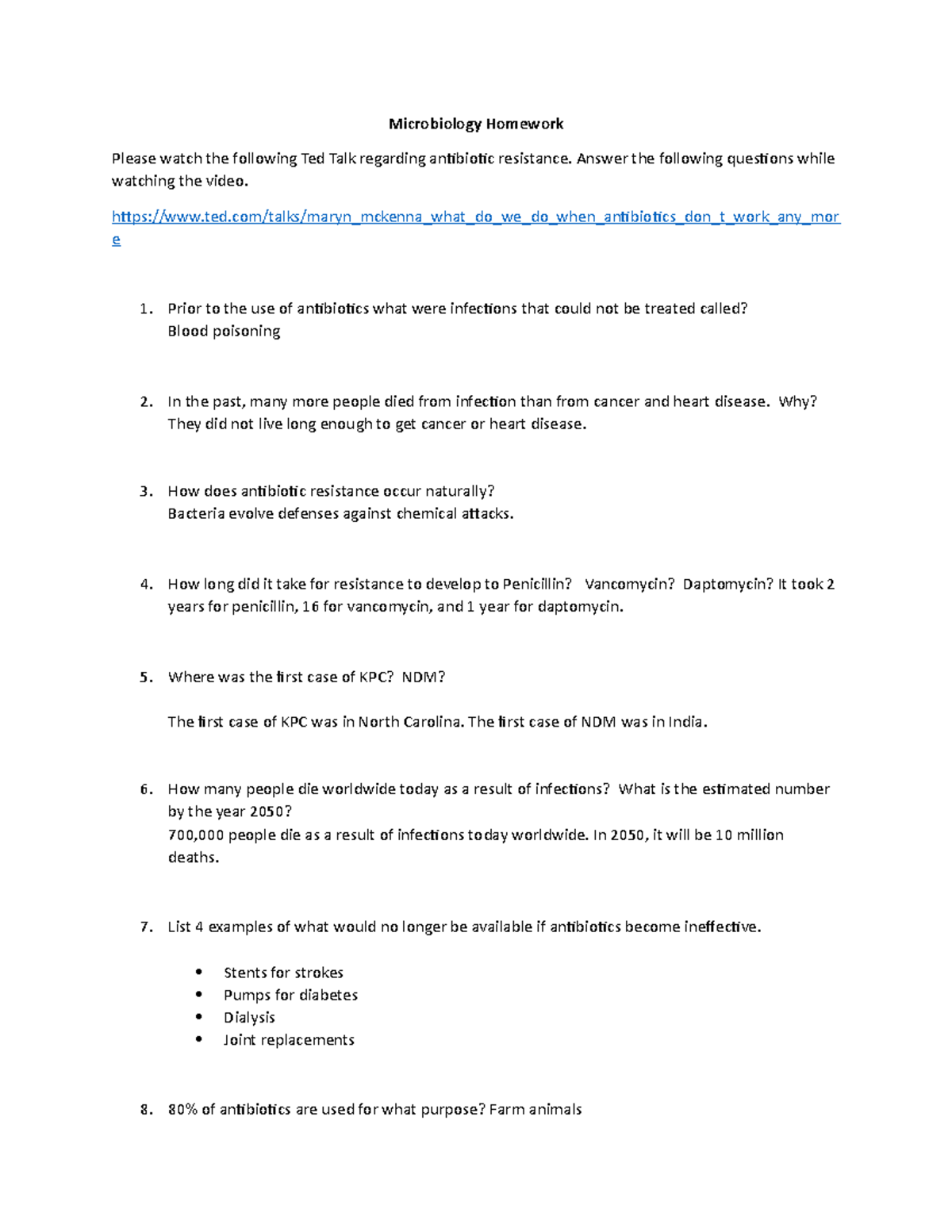 Antibiotic Homework 1 - Microbiology Homework Please watch the ...