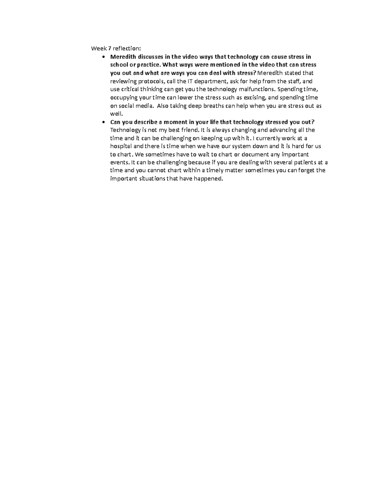 Week 7 reflection TR Michelle Robinson 06-25-23 - Week 7 reflection ...