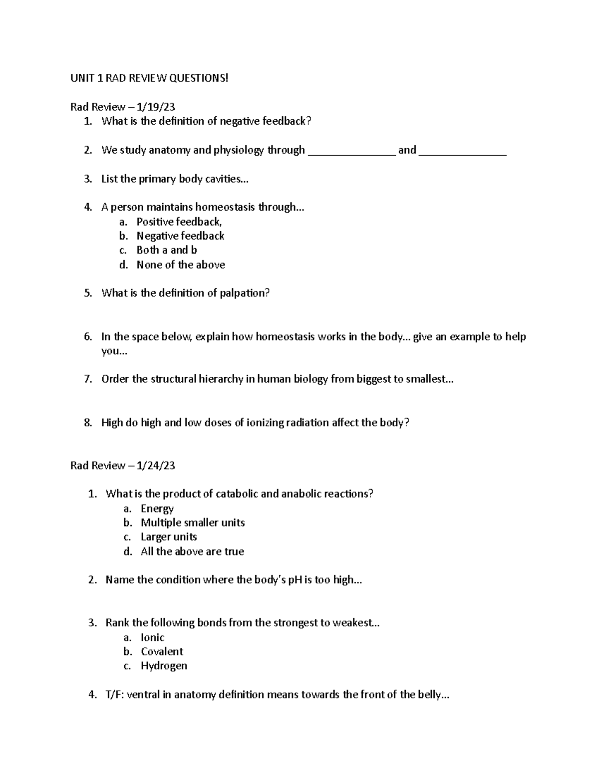 Rad Review Question Bank - UNIT 1 RAD REVIEW QUESTIONS! Rad Review – 1 ...