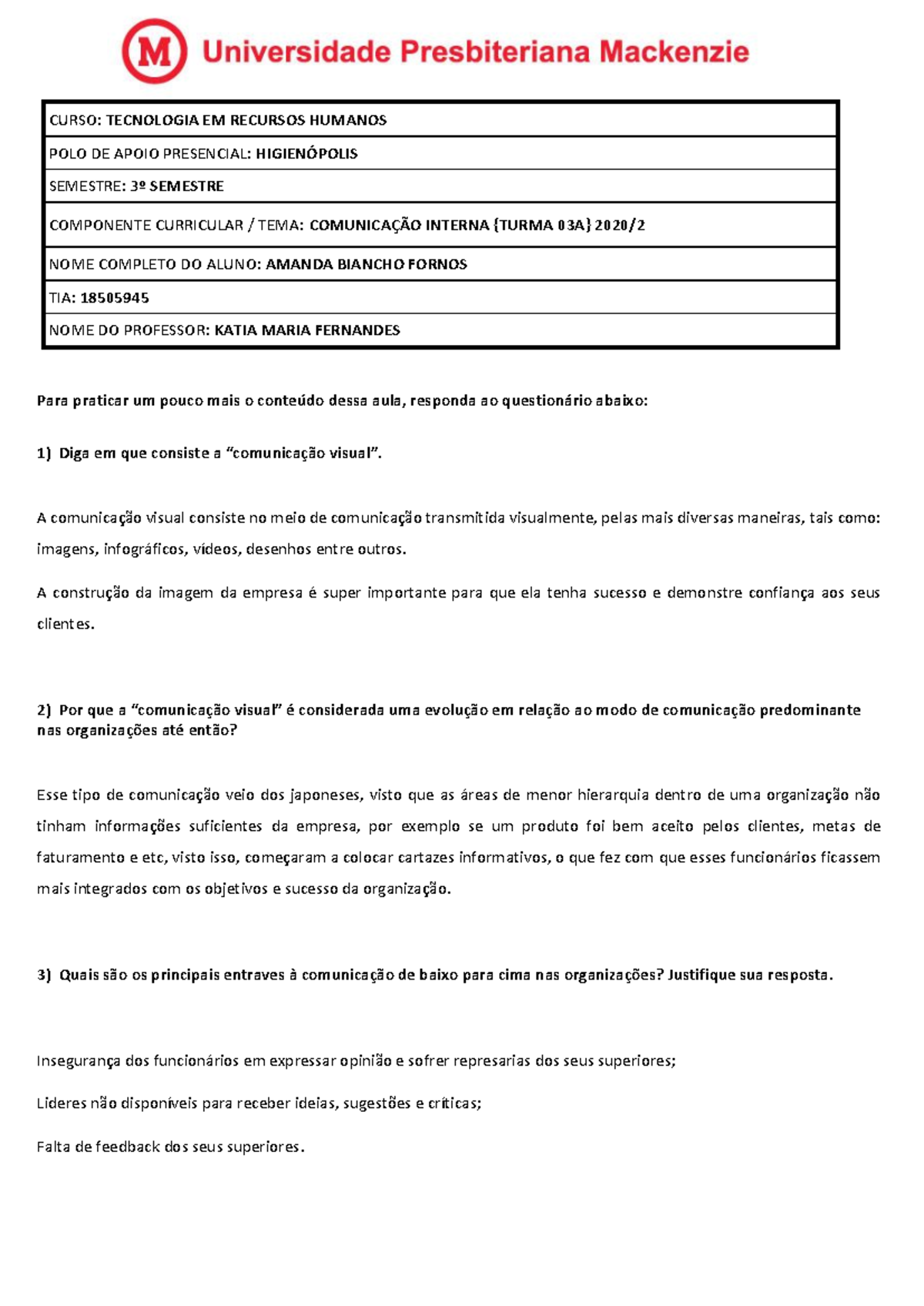 Comint – Aula 4 – Pratique - CURSO: TECNOLOGIA EM RECURSOS HUMANOS POLO ...