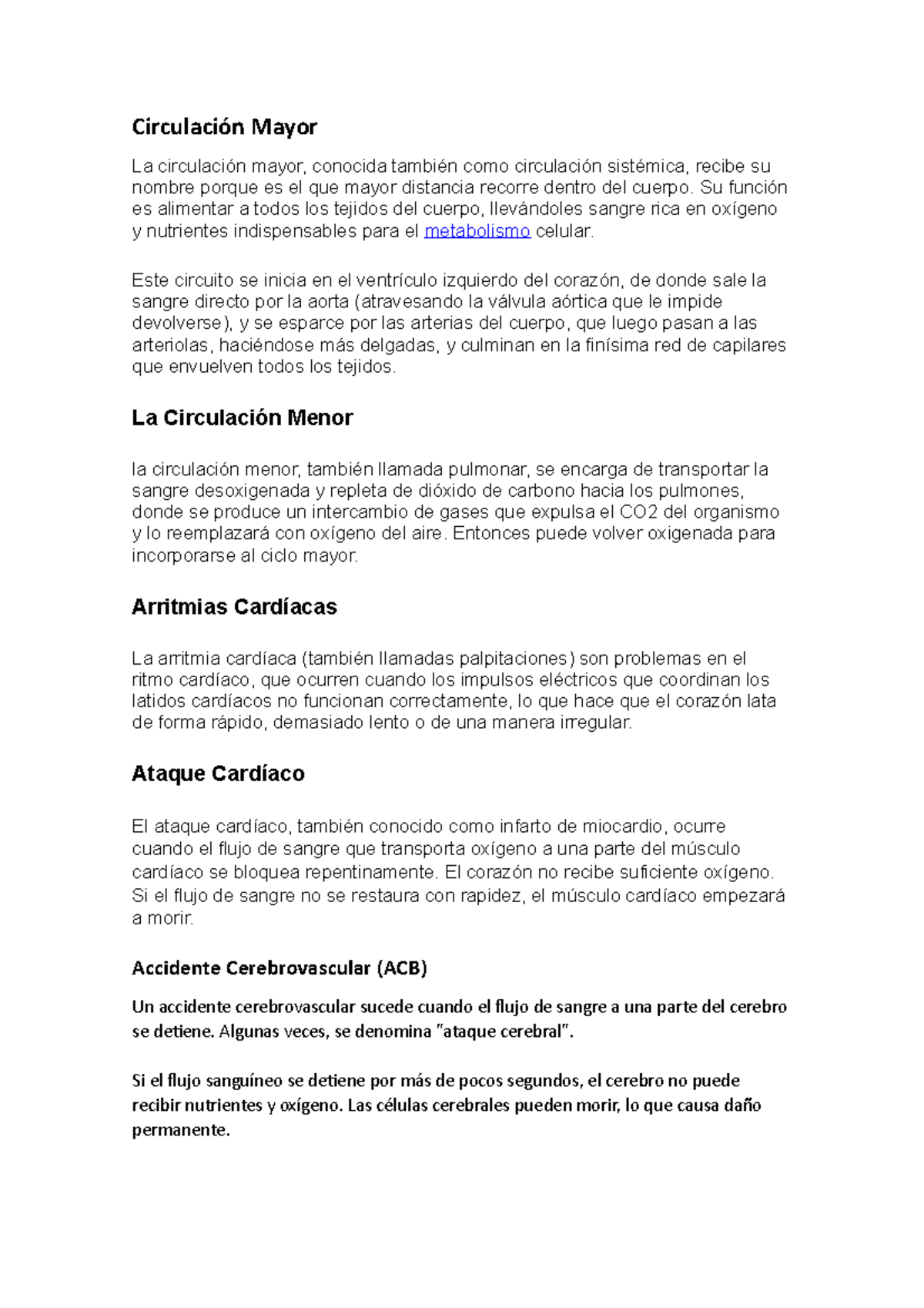 Corazon - sobre el corzon - Circulación Mayor La circulación mayor ...